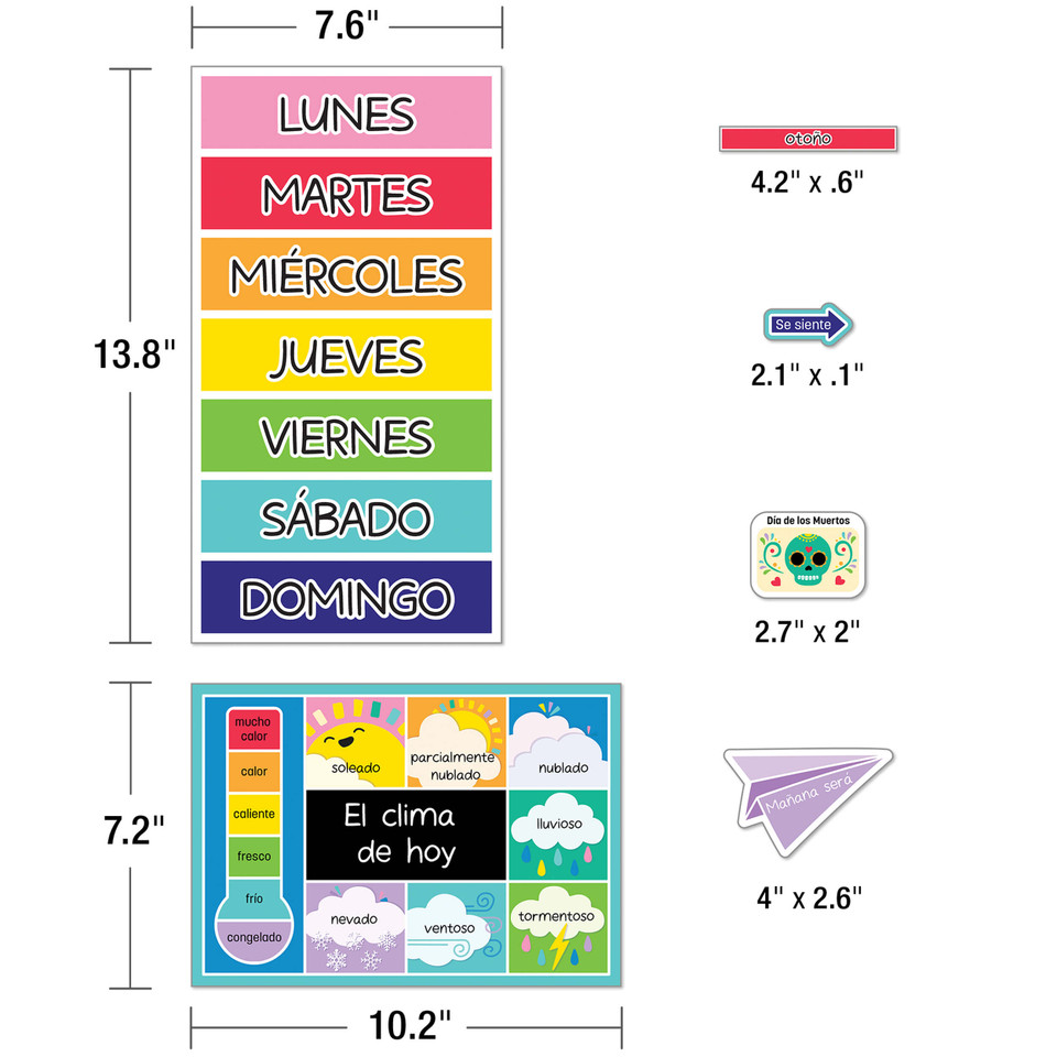 Happy Place Spanish Calendar Bulletin Board Set Spanish