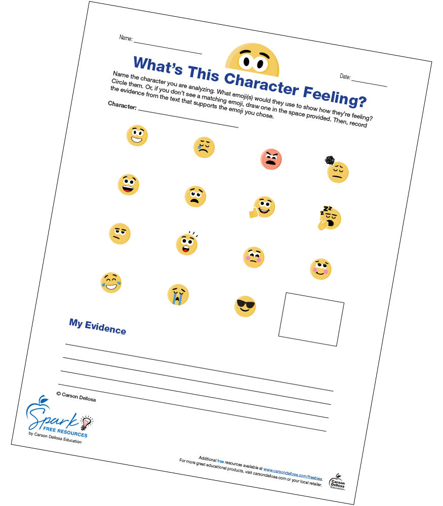 Character Analysis with Emojis Free Printable | Carson Dellosa