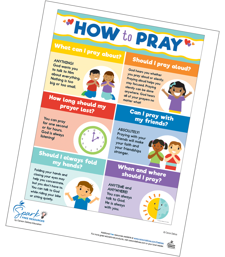 How to Pray Chart Free Printable | Carson Dellosa