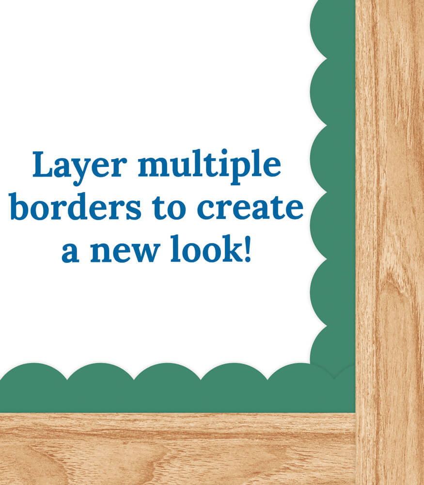 Light Wood Grain Straight Bulletin Board Borders 36'
