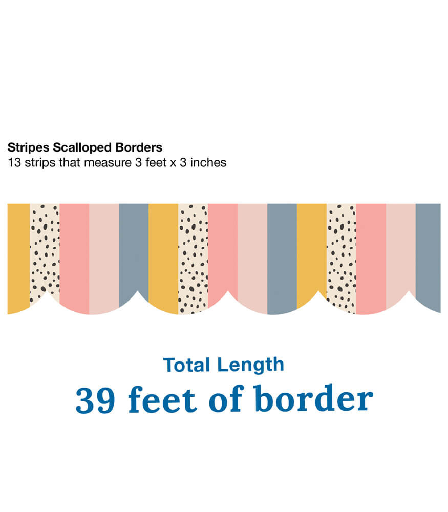 Stripes Scalloped Bulletin Board Borders 39'