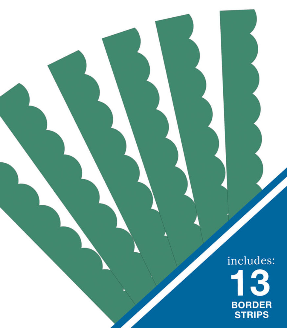 Jade Green Scalloped Bulletin Board Borders Jade Green Scalloped Bulletin Board Borders