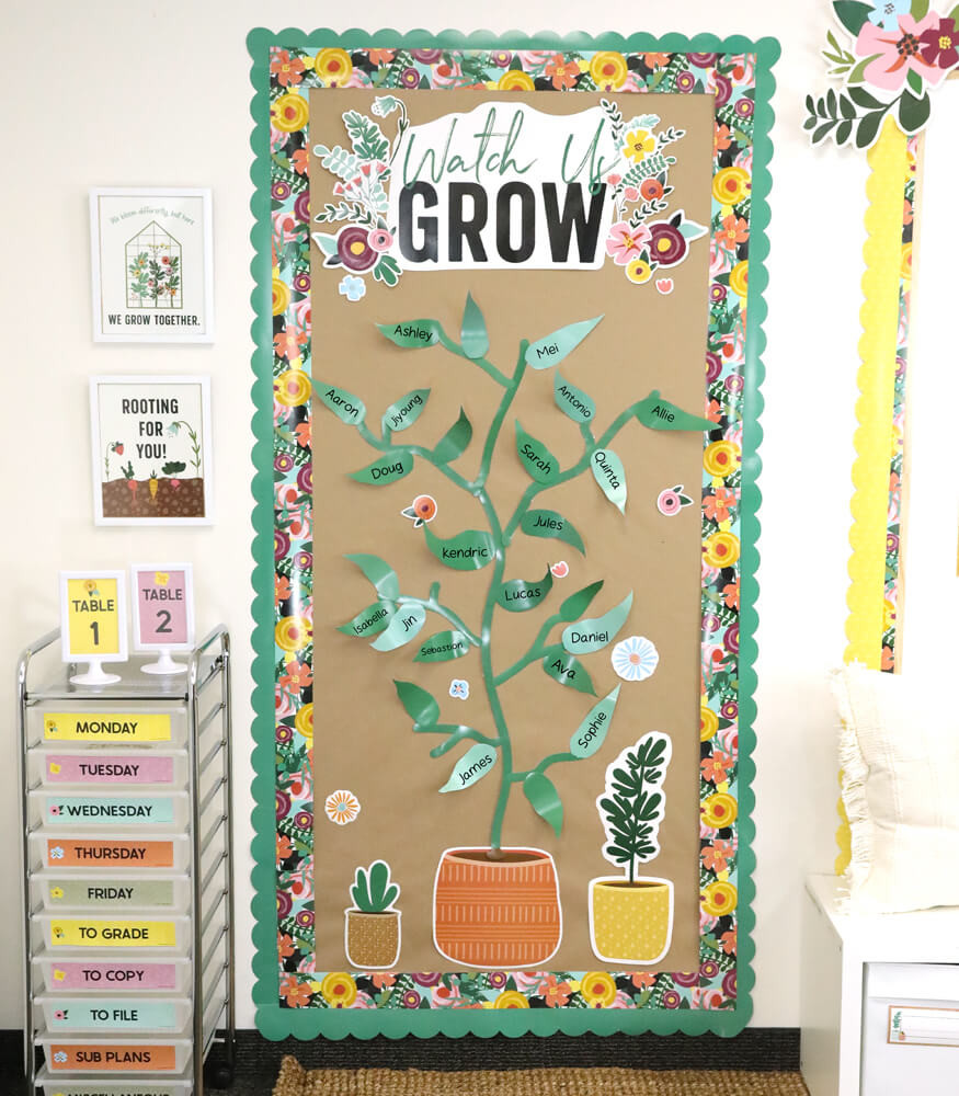 Editable Grow Together Free Drawer Cart Labels | Carson Dellosa