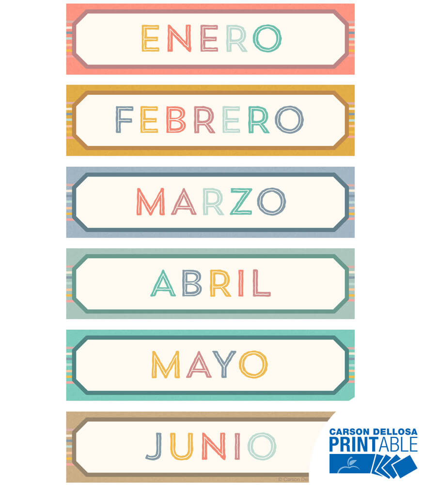 We Belong Spanish Calendar Companion Printable Bulletin Board Set