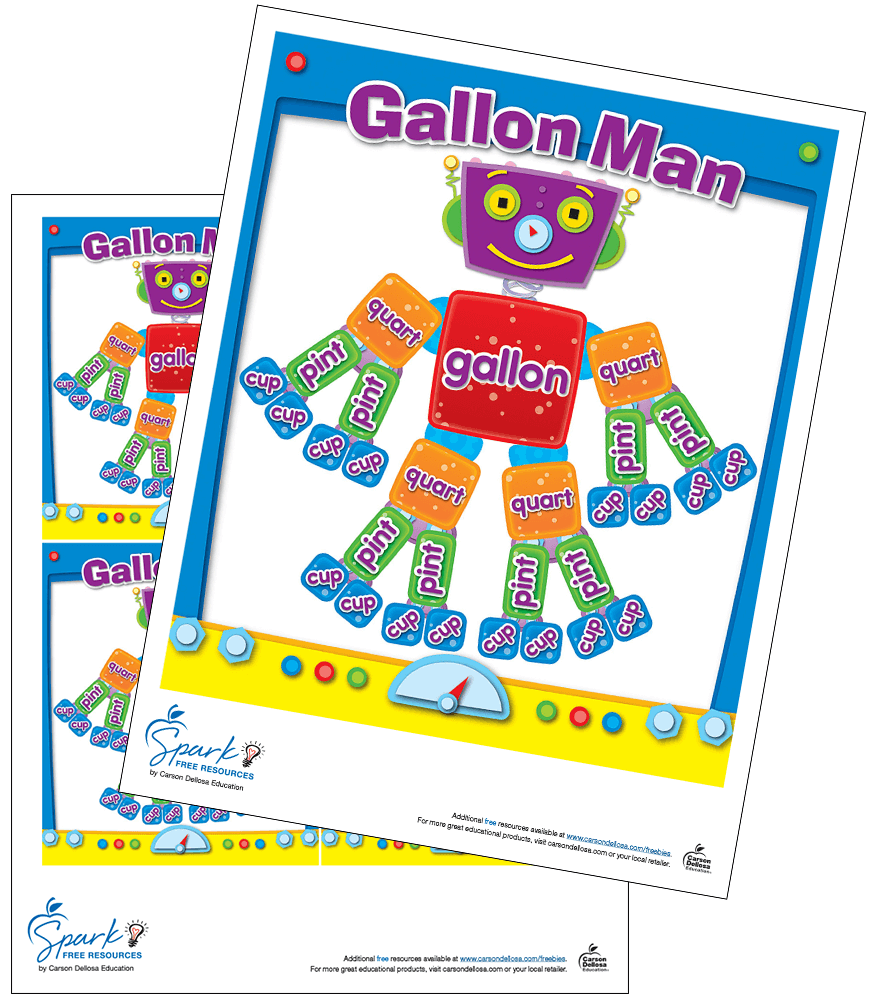 Gallon Man Study Buddy Free Printable | Carson Dellosa