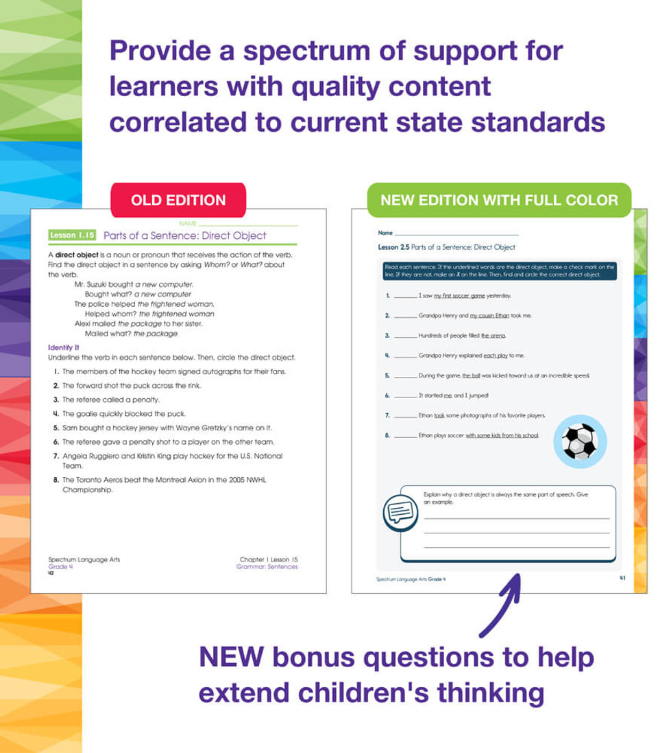 Grade 4 New Spectrum Language Arts Workbook Paperback