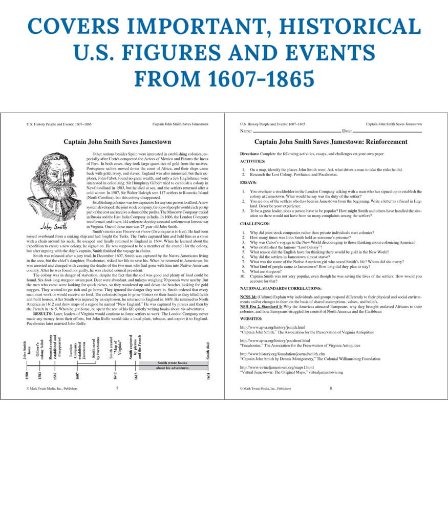 Grade 6-8 U.S. History: People and Events: 1607-1865 Resource Book ...