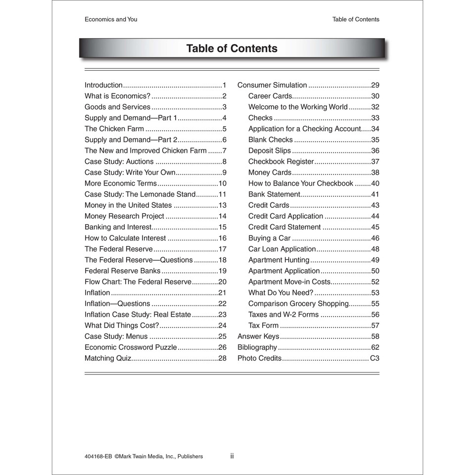 Grade 5-8 Economics and You Resource Book Paperback