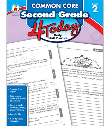 Grade 2 Common Core Second Grade 4 Today Workbook eBook