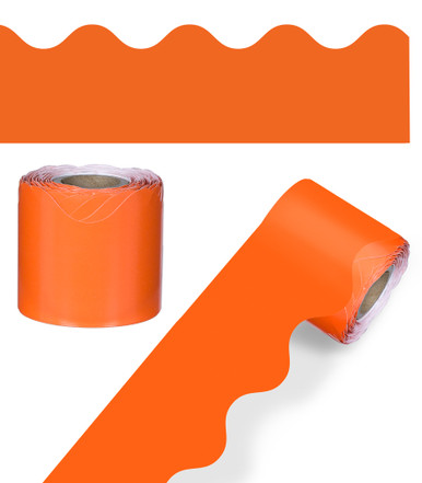 36' Orange Rolled Scalloped Bulletin Board Borders 36'
