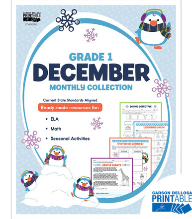 December Monthly Printable Collection Grade 1