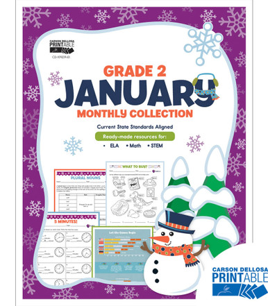 January Monthly Printable Collection Grade 2
