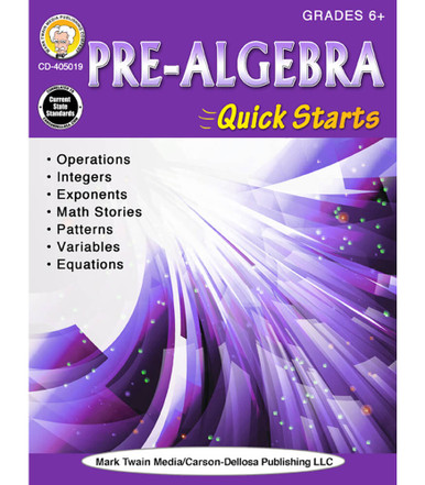 Grade 6-12 Pre-Algebra Quick Starts Workbook Paperback