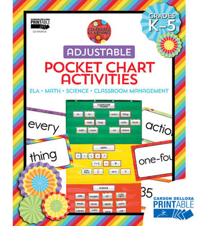 Celebrate Learning Adjustable Printable Pocket Chart Activities Grade K-5