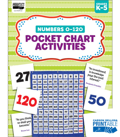 Numbers 0-120 Printable Pocket Chart Activities Grade K-5