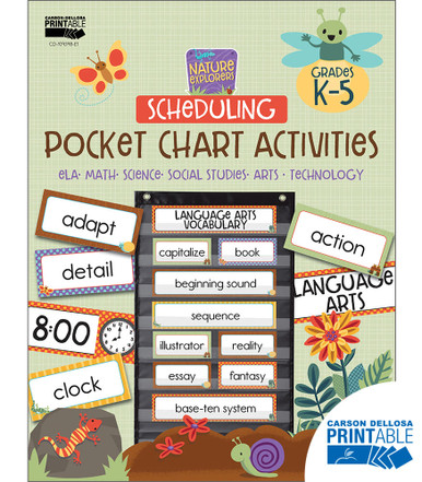 Nature Explorers Scheduling Printable Pocket Chart Activities Grade K-5