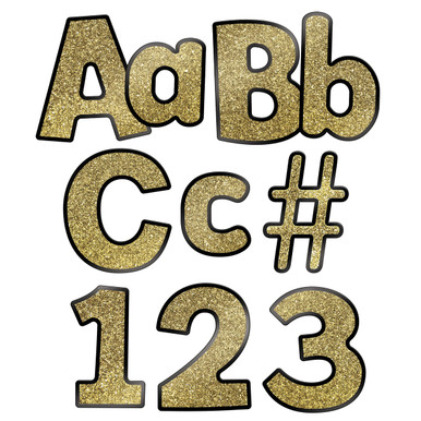 4in Gold Glitter Combo Pack Bulletin Board Letters