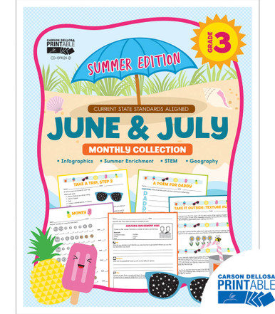 June and July Monthly Printable Collection Grade 3