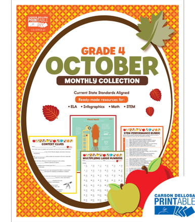 October Monthly Printable Collection Grade 4