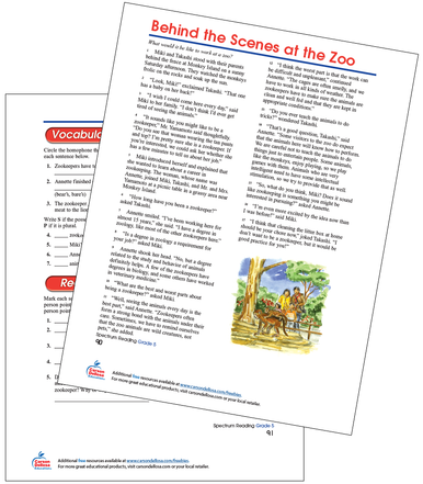 Behind The Scenes At The Zoo Free Printable | Carson Dellosa