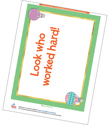 Up and Away Full Page Certificate Free Incentive | Carson Dellosa