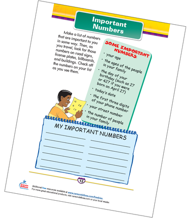 Important Numbers Free Printable | Carson Dellosa