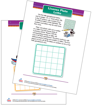 License Plate Lotto Free Printable | Carson Dellosa