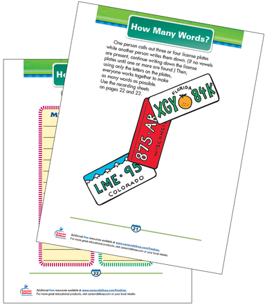 How Many Words? Free Printable | Carson Dellosa