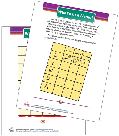 What's In a Name? Free Printable | Carson Dellosa