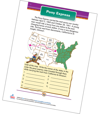 Pony Express Free Printable | Carson Dellosa
