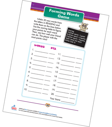 Forming Words Game Free Activity | Carson Dellosa