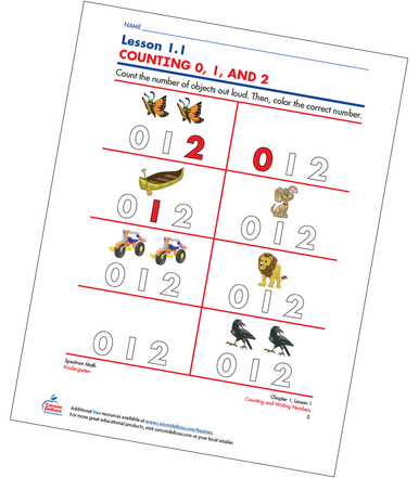 Counting 0, 1, and 2 s Free Printable | Carson Dellosa
