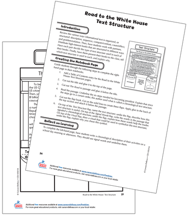 The Road to the White House Text Structure Interactive Free Printable ...