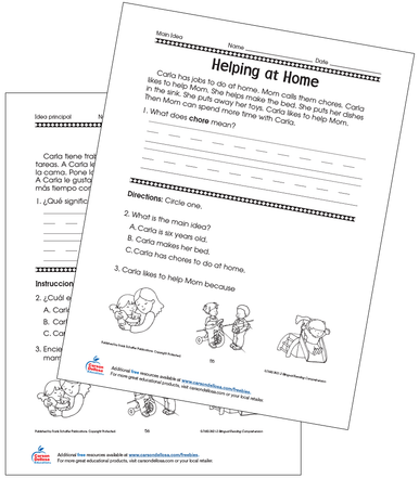 Helping at HomeBilingual Spanish Free Printable | Carson Dellosa
