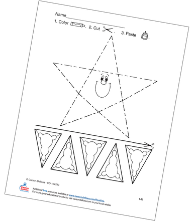 Star Color, Cut, and Paste Free Activity | Carson Dellosa
