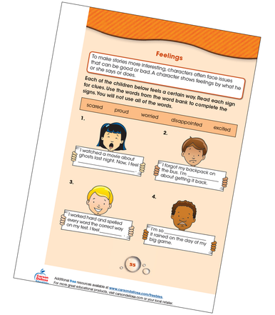 Characters: Feelings Free Printable | Carson Dellosa