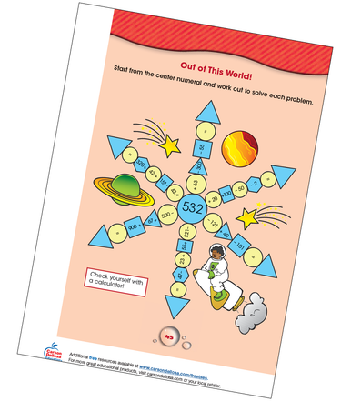 Out of This World Math Practice Free Printable | Carson Dellosa