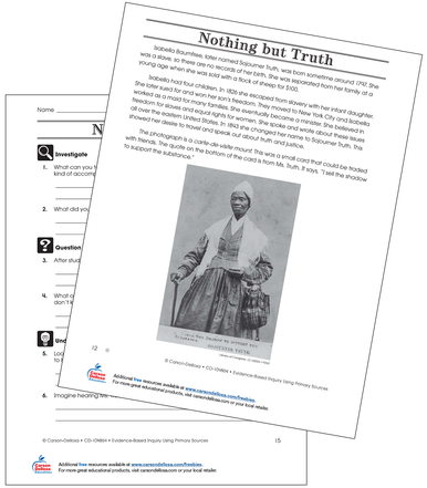 Sojourner Truth (Below Grade Level) Free Printable | Carson Dellosa