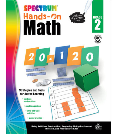 Grade 2 Spectrum Hands-On Math Workbook Paperback