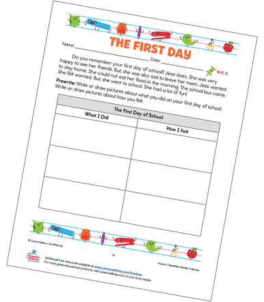 The First Day of School Free Printable | Carson Dellosa