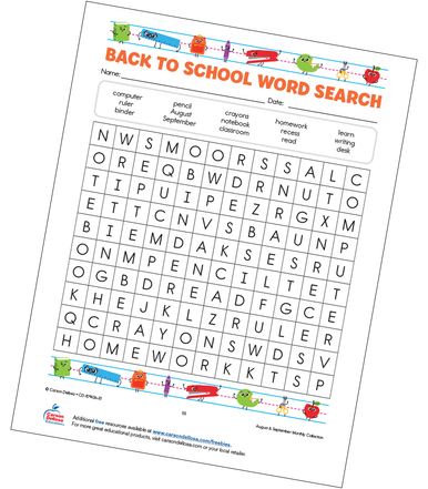 Back to School Word Search Free Activity | Carson Dellosa
