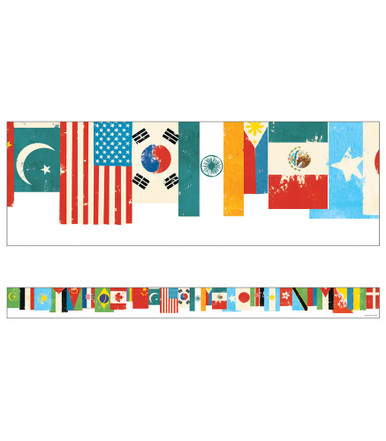 All Are Welcome Flags Straight Bulletin Board Borders