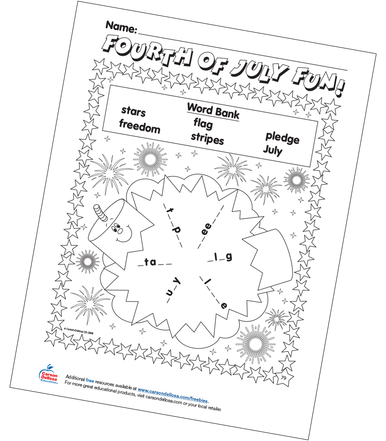 Fourth of July Fun Word Bank Free Printable | Carson Dellosa