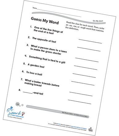 Guess My Word Free Printable | Carson Dellosa