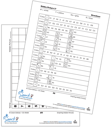 Graphing Hidden Pictures: Hanukkah Dreidel Free Printable | Carson Dellosa