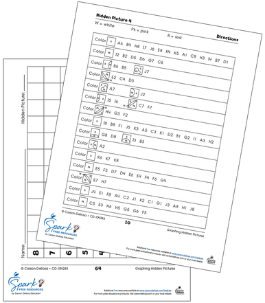 Graphing Hidden Pictures: Valentine Hearts Free Printable | Carson Dellosa