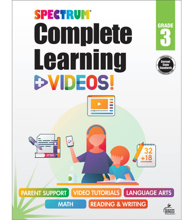 Grade 3 Spectrum Complete Learning + Videos Workbook
