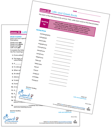Spectrum Spelling Grade 6 Free Sample | Carson Dellosa