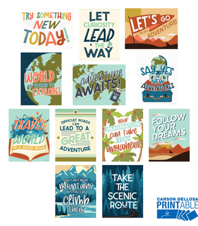 Let's Explore Motivational Printable Poster Set