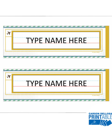 Let's Explore Editable Printable Name Plates